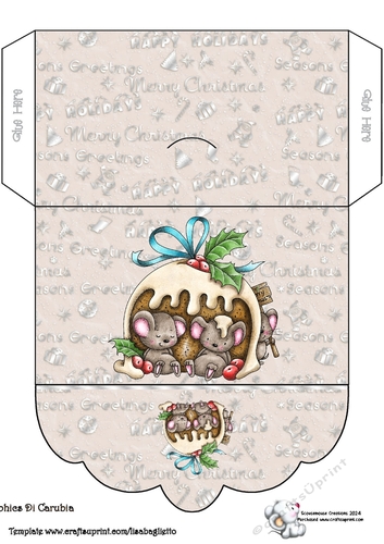money wallet Silver Christmas Pudding Mice - CUP1329035_4063 | Craftsuprint