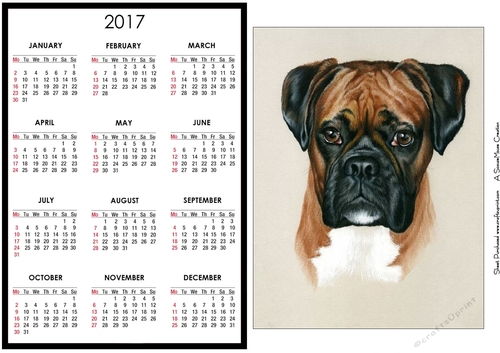 Boxer Dog Calendar - CUP755455_4063 | Craftsuprint