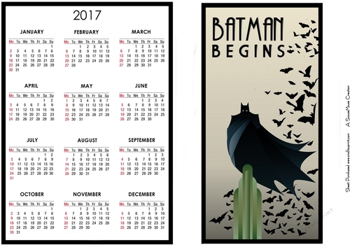 Vintage Style Batman Begins Calendar - CUP756087_4063 | Craftsuprint