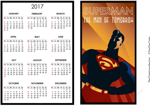 Vintage Style Superman Calendar - CUP756088_4063 | Craftsuprint