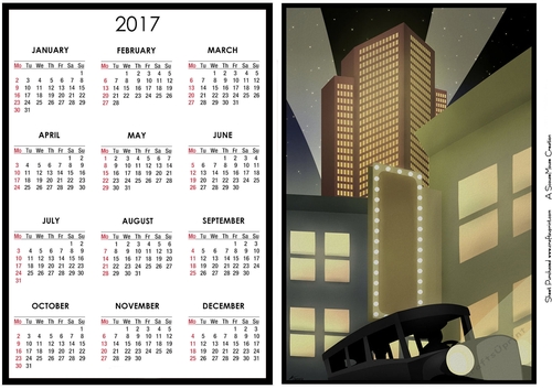 Art Deco Skyline Calendar - CUP756090_4063 | Craftsuprint