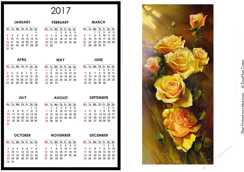 Yellow Roses Calendar - CUP756330_4063 | Craftsuprint