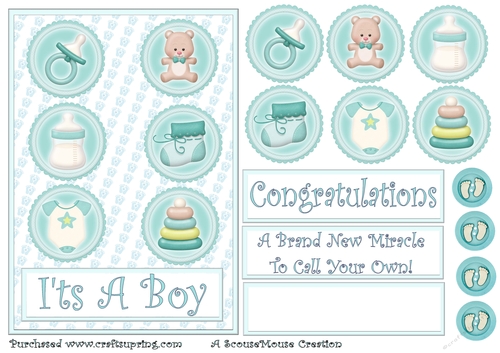 Baby Boy Card With Background - CUP798470_4063 | Craftsuprint