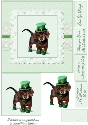 Quick Card St. Patricks Day Pup - CUP858733_4063 | Craftsuprint