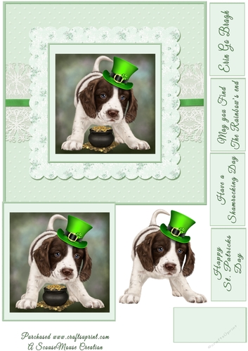 Quick Card St. Patricks Day Pup 2 - CUP858734_4063 | Craftsuprint