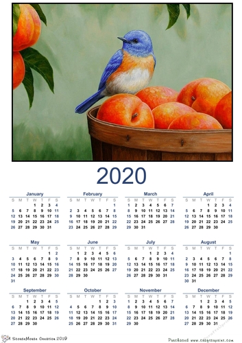 2020 calendar portrait Just Peachy - CUP985555_4063 | Craftsuprint