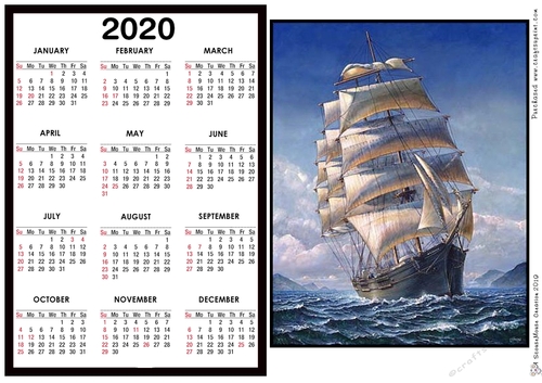 2020 Calendar - Landscape In Full Sail - CUP986929_4063 | Craftsuprint