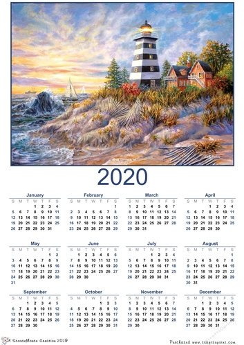 2020 calendar portrait Lighthouse - CUP988731_4063 | Craftsuprint