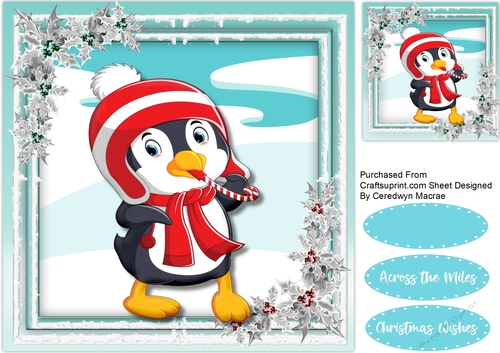 Candy Cane Penguin - CUP1008353_1398 | Craftsuprint