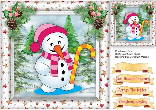 Snowman with His Candy Cane 1 - CUP1009587_1398 | Craftsuprint