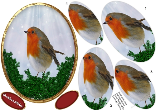 Beautiful Christmas Robin, Pyramid - CUP1014594_1398 | Craftsuprint