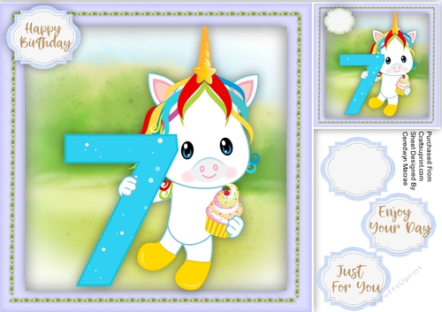 Unicorns 7th Birthday - CUP1023944_1398 | Craftsuprint