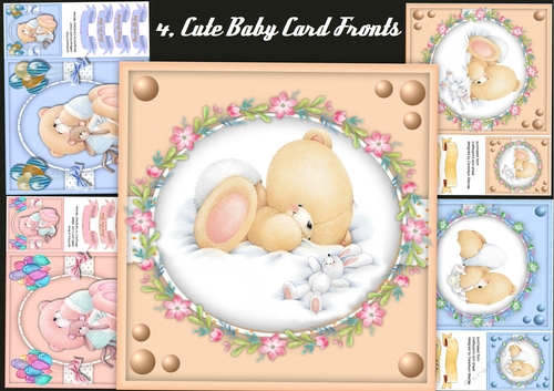 4, Cute Baby Card Fronts - CUP1034203_1398 | Craftsuprint