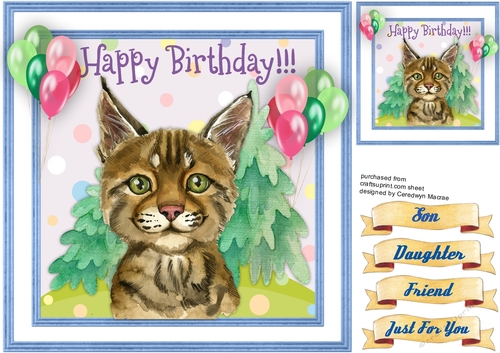 Happy Birthday, lynx - CUP1034522_1398 | Craftsuprint