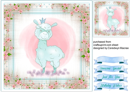 Beautiful Lama in a Flower frame - CUP1039644_1398 | Craftsuprint