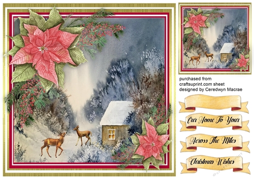 Christmas Scene with Poinsettias - CUP1050712_1398 | Craftsuprint