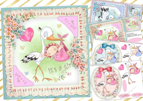 4, Beautiful Baby card Fronts - CUP1058309_1398 | Craftsuprint