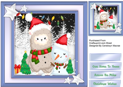 Cute Llama and Snowman - CUP1058998_1398 | Craftsuprint