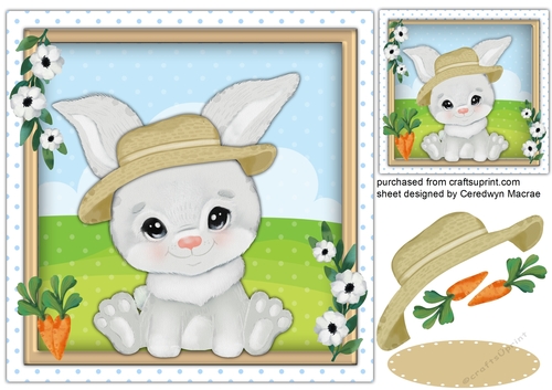 Gorgeous Rabbit in a Buff Hat - CUP1098741_1398 | Craftsuprint