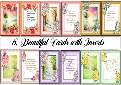 6, Beautiful Cards with Inserts - CUP1103364_1398 | Craftsuprint