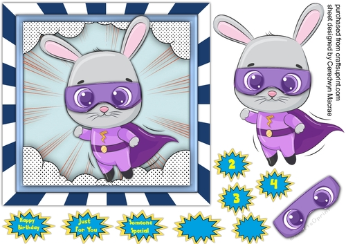 Gorgeous Super Hero Rabbit - CUP1104308_1398 | Craftsuprint