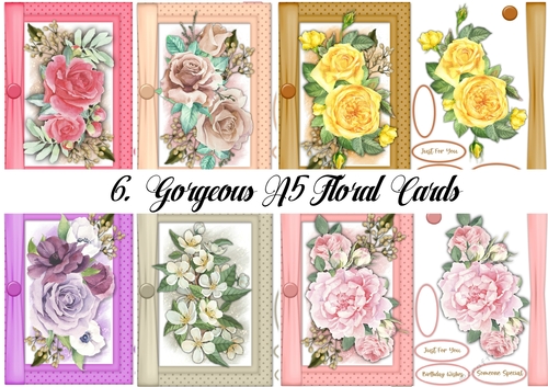6, Gorgeous A5 Floral Cards - CUP1105877_1398 | Craftsuprint