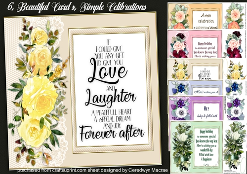 6, Beautiful Cards , Simple Celebrations - CUP1105905_1398 | Craftsuprint