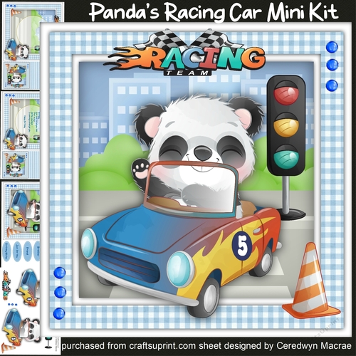 Pandas Racing Car Mini Kit - CUP1111475_1398 | Craftsuprint