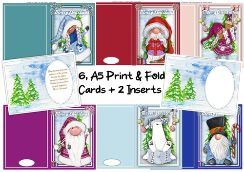 6, A5 Print & Fold cards + 2 Inserts - CUP1133360_1398 | Craftsuprint
