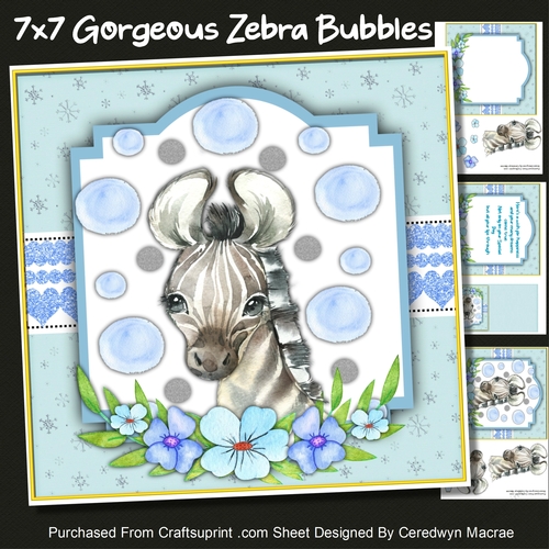7x7 Gorgeous Zebra Bubbles - CUP1134301_1398 | Craftsuprint