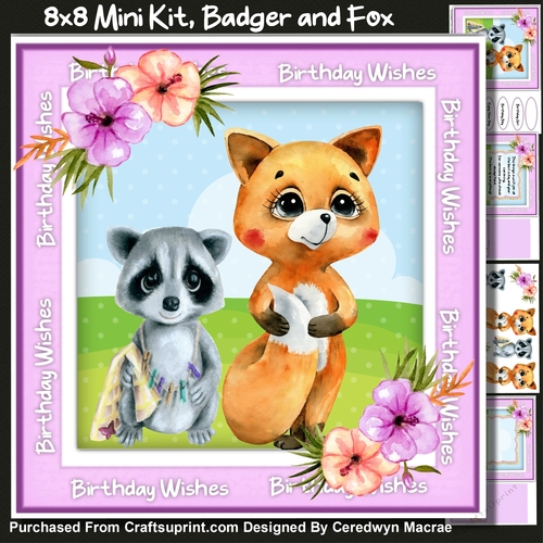 8x8 Mini Kit, Badger and Fox - CUP1171825_1398 | Craftsuprint