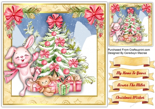 8x8 Gorgeous Rabbits Christmas Tree - CUP1173085_1398 | Craftsuprint