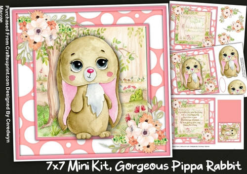 7x7 Mini Kit , Gorgeous Pippa Rabbit - CUP1173441_1398 | Craftsuprint