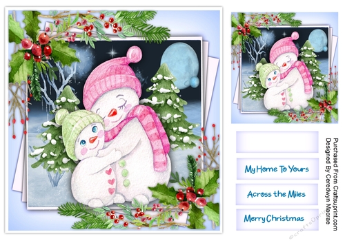8x8 Snowmen Keeping Warm - CUP1175819_1398 | Craftsuprint