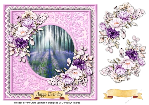 7x7 Beautiful Bluebells and Roses - CUP1176404_1398 | Craftsuprint