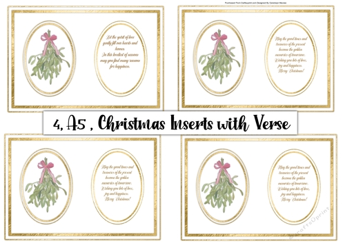 4, A5, Christmas Inserts With Verse - CUP1178197_1398 | Craftsuprint