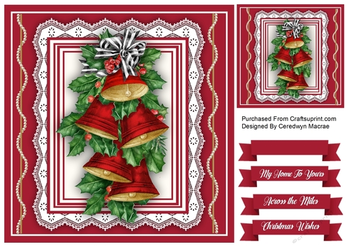 8x8 Beautiful Red Christmas Bells - CUP1183637_1398 | Craftsuprint
