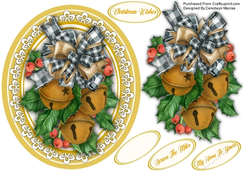 0val Christmas Gold Bells Topper - CUP1183704_1398 | Craftsuprint