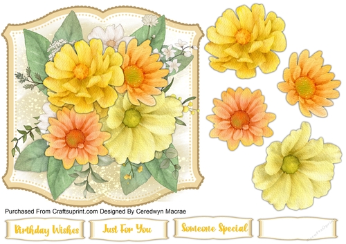 7x7 Beautiful Wild Flowers Topper - CUP1186348_1398 | Craftsuprint