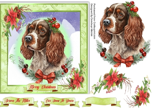 7x7 Beautiful Christmas Spaniel - CUP1187448_1398 | Craftsuprint