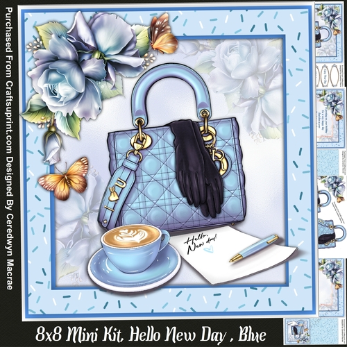 8x8 Mini Kit, Hello New Day , Blue - CUP1188356_1398 | Craftsuprint