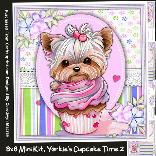8x8 Mini Kit, Yorkies Cupcake Time 2 - CUP1189160_1398 | Craftsuprint