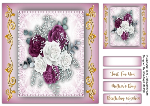 8x8 Beautiful Lilac and White Roses - CUP1196289_1398 | Craftsuprint