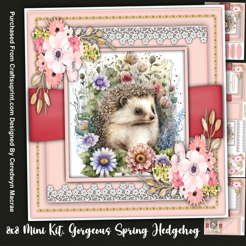 8x8 Mini Kit ,Gorgeous Spring Hedgehog 2 - CUP1200244_1398 | Craftsuprint