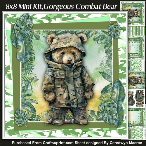 8x8 Mini Kit, Gorgeous Combat Bear - CUP1204101_1398 | Craftsuprint