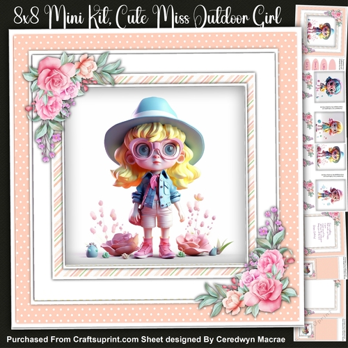 8x8 Mini Kit, Cute Miss Outdoor Girl - CUP1206207_1398 | Craftsuprint