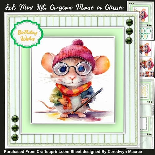 8x8 Mini Kit, Gorgeous Mouse in Glasses , Pyramid - CUP1208256_1398 ...