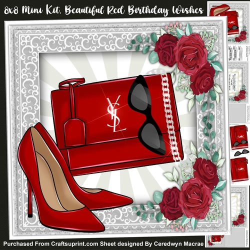 8x8 Mini Kit, Beautiful Red Birthday Wishes - CUP1210393_1398 ...