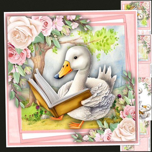 8x8 Mini Kit, Gorgeous Duck Reading a Book - CUP1211783_1398 | Craftsuprint