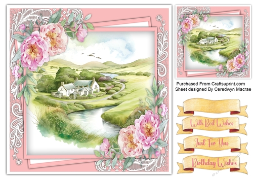 8x8 Quick Cards, Beautiful Scottish Scene 1 - CUP1213294_1398 ...